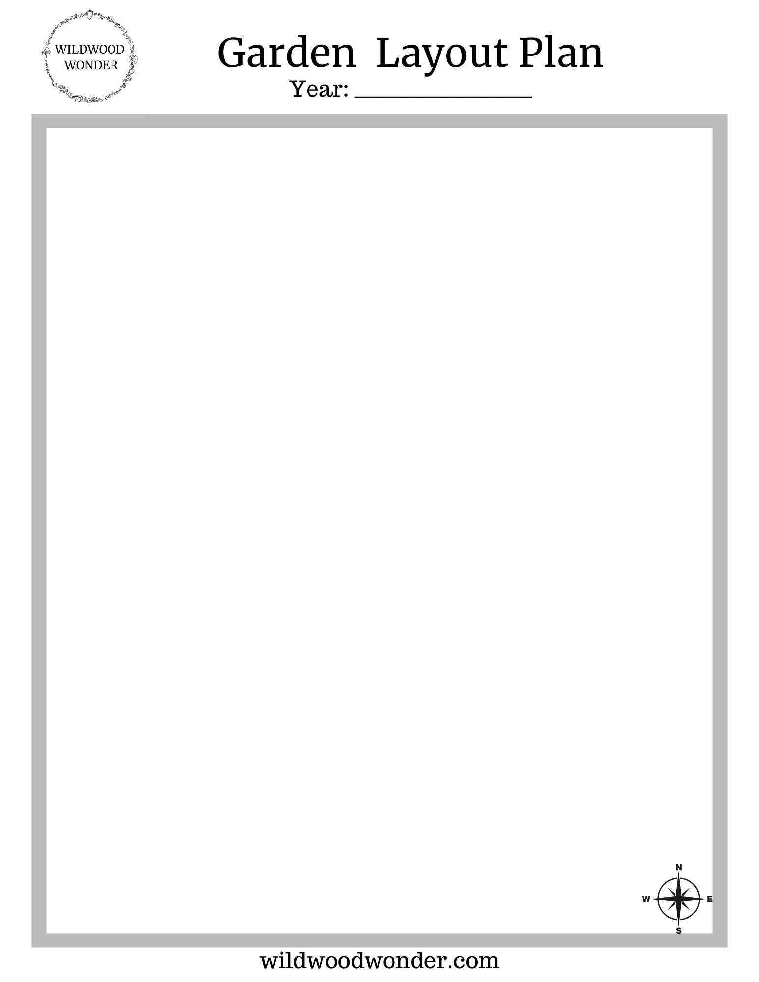 Garden Layout Plan: PDF Printable - Wildwood Wonder